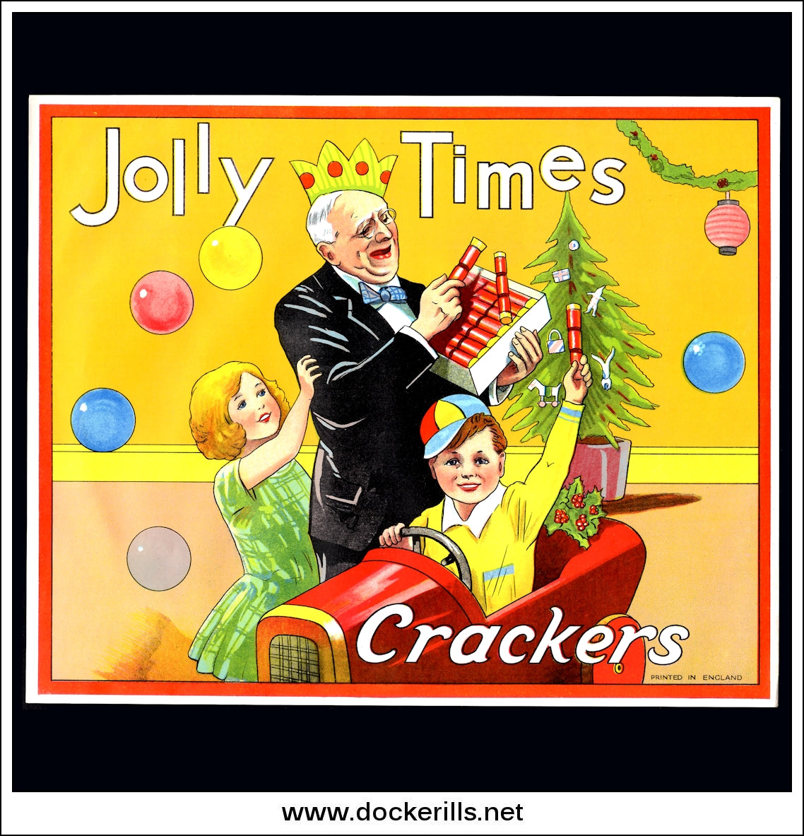 Original Vintage Batger's Ltd. Jolly Times Christmas Cracker Box Label ...