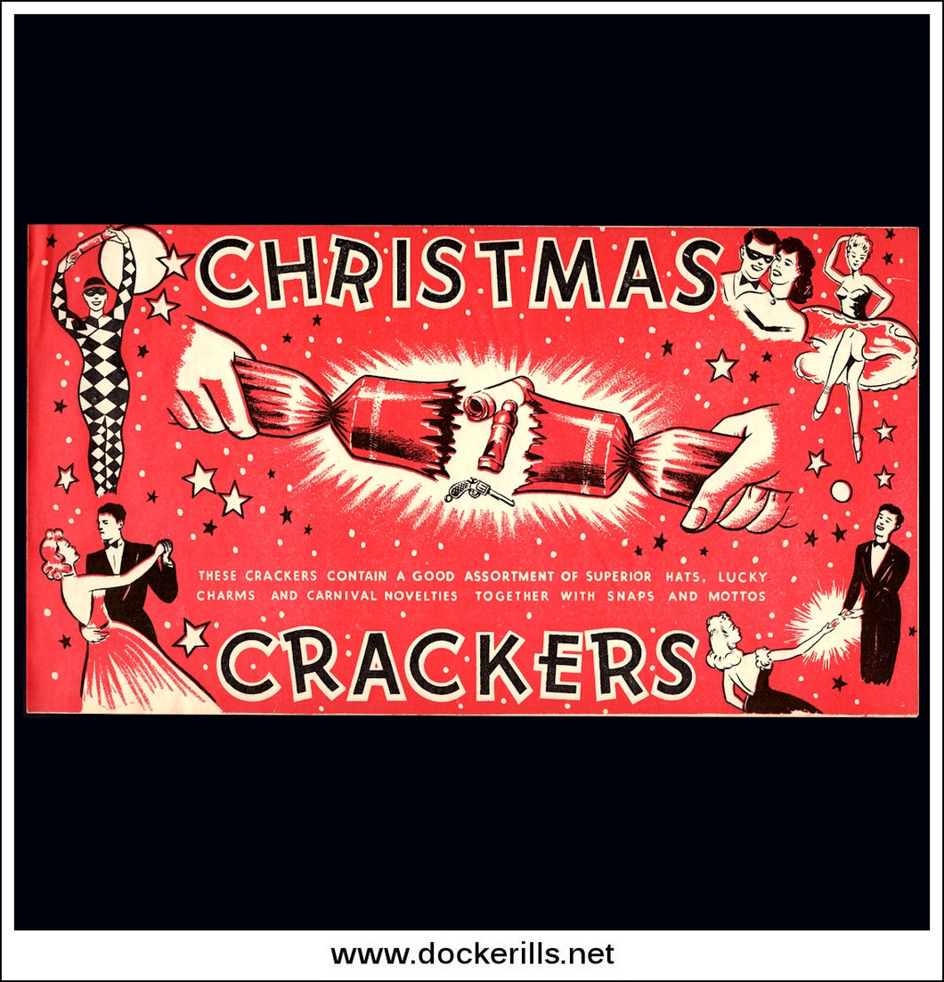 Original Vintage Batger's Ltd. Christmas Cracker Box Label. Red With C ...