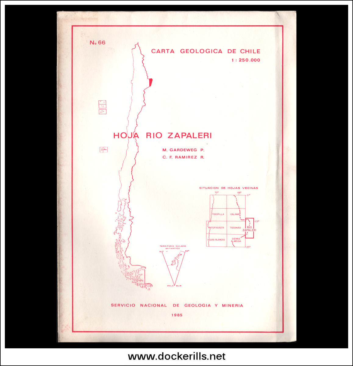 Geological Map Of Chile / Carta Geologica De Chile 1:250,000 No. 66, H ...