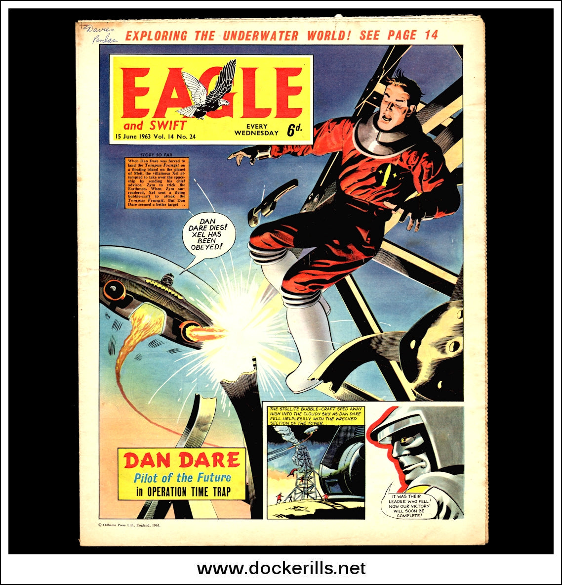 Eagle Comic, Vol. 14, No. 24, June 115th, 1963. Dan Dare. – Dockerills