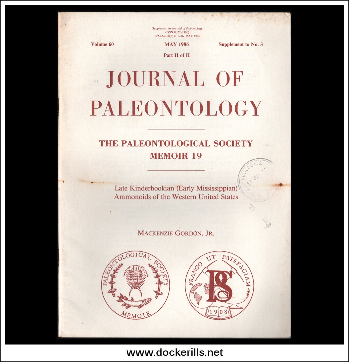 Late Kinderhookian (Early Mississippian) Ammonoids Of The Western Unit ...