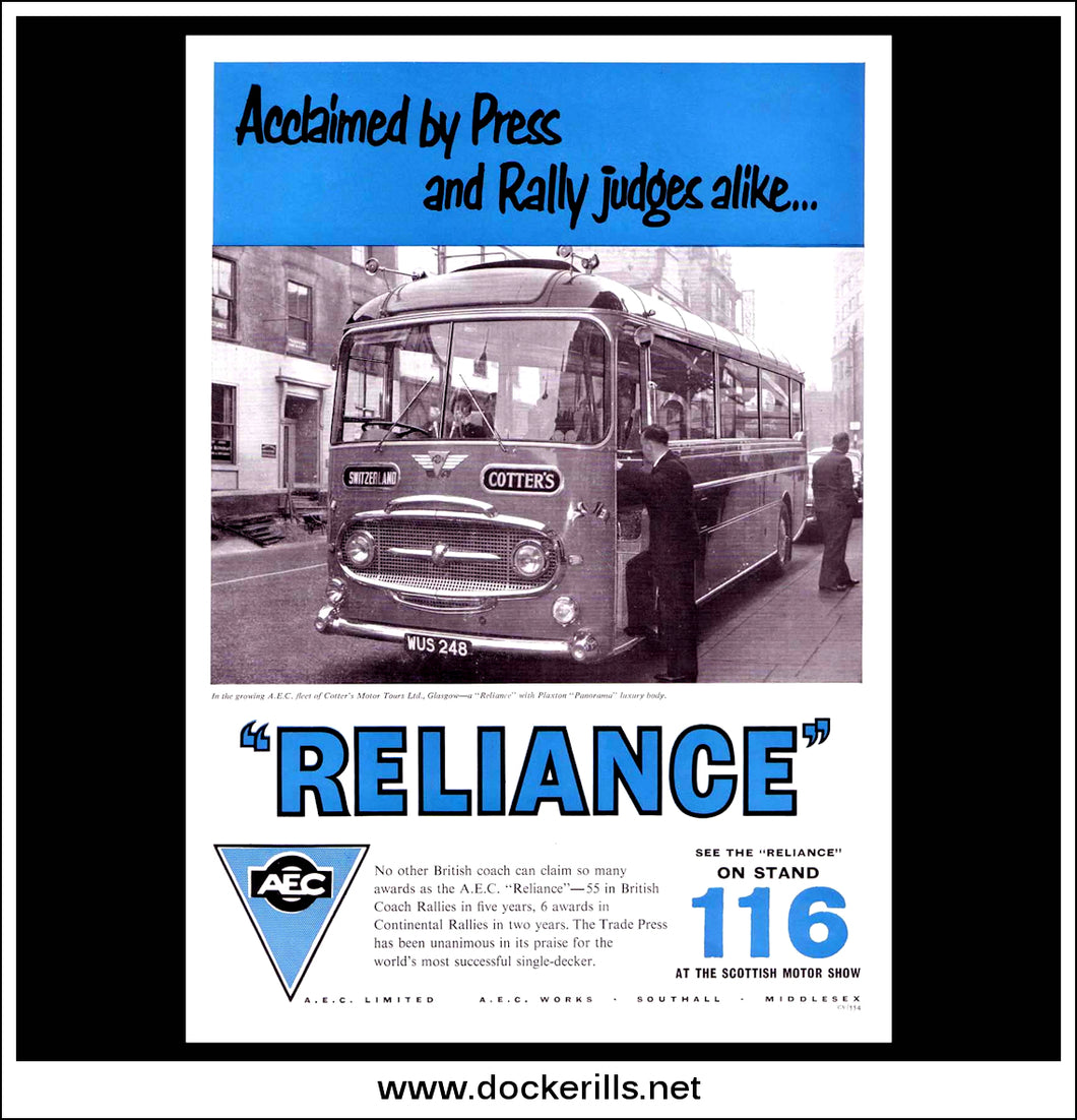 AEC Reliance Bus/Coach. Original Vintage Advert From November, 1959 ...