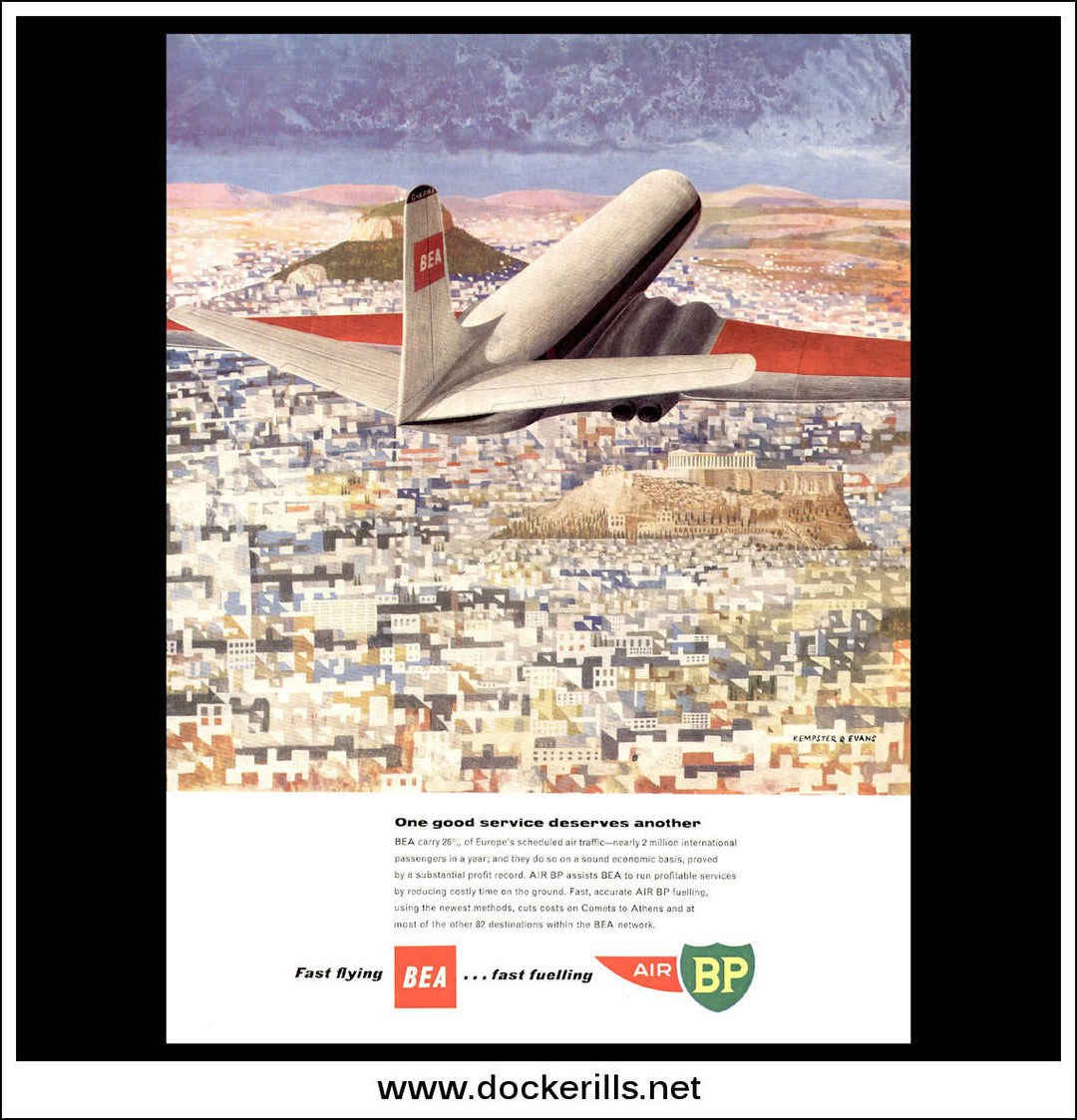 Air BP / BEA. Original Vintage Advert From 1960. – Dockerills