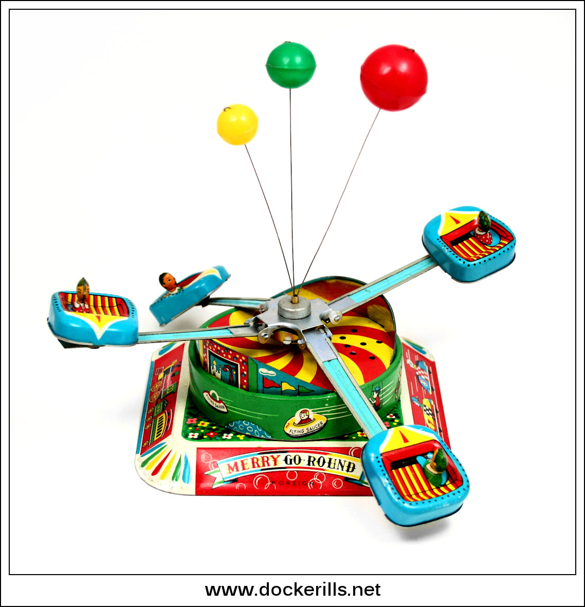 Musical Merry-Go-Round. Vintage Tin Plate Clockwork Novelty Toy, Alps ...