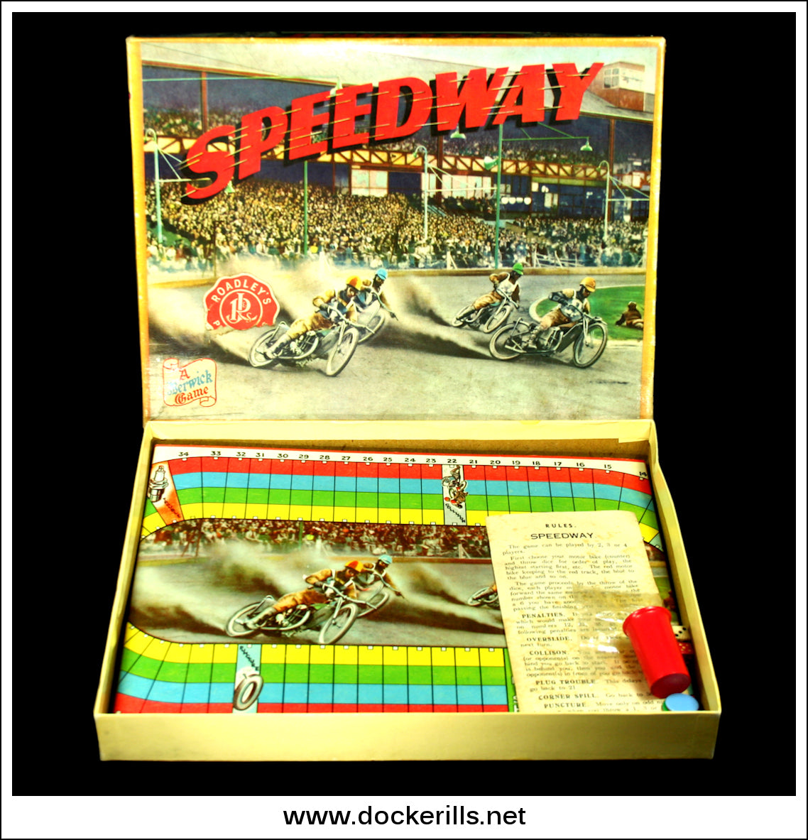 Berwick Speedway Game. Vintage Board Game c. 1950's. – Dockerills
