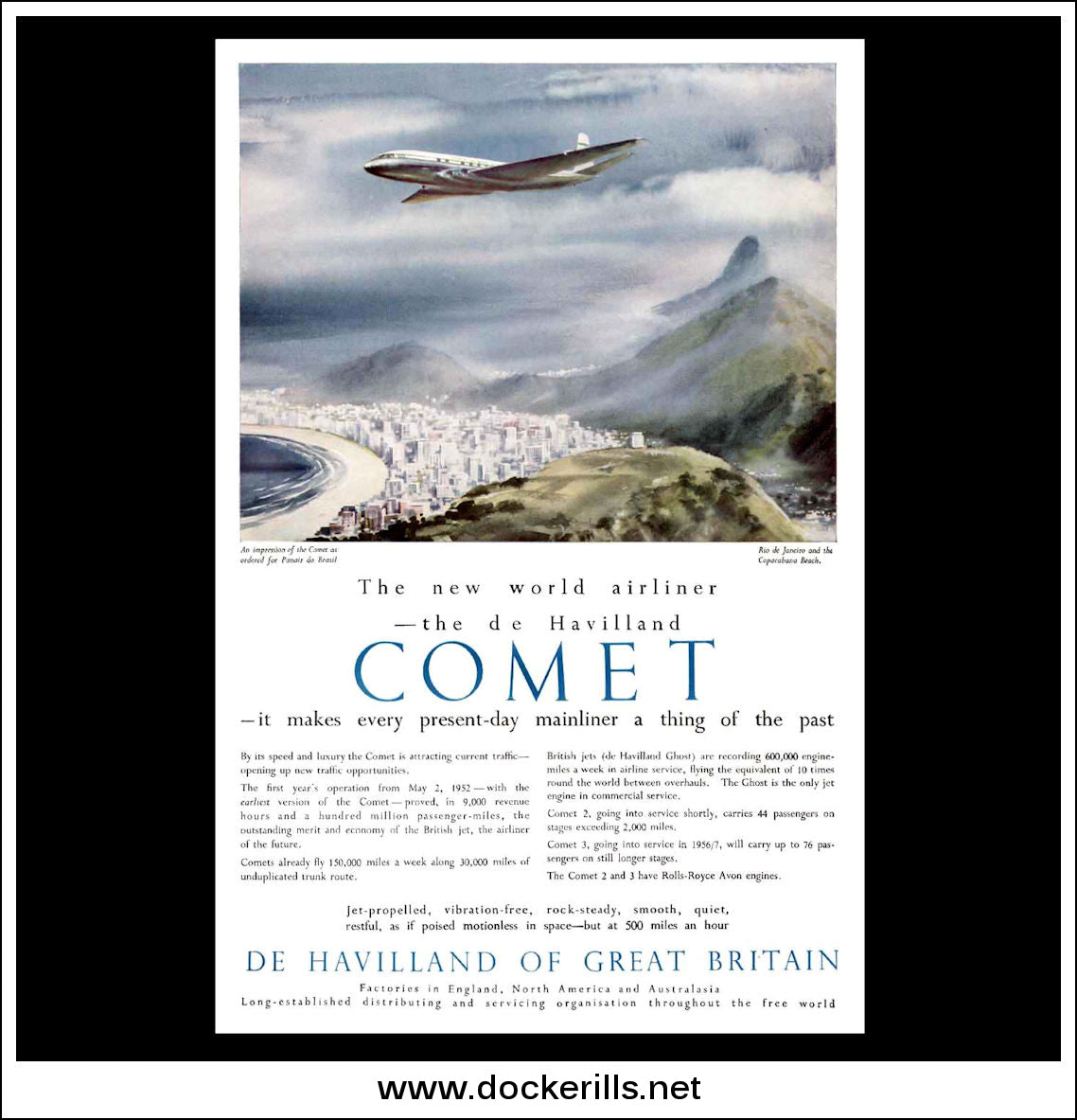 De Havilland Comet. Original Vintage Advert From 1953. – Dockerills