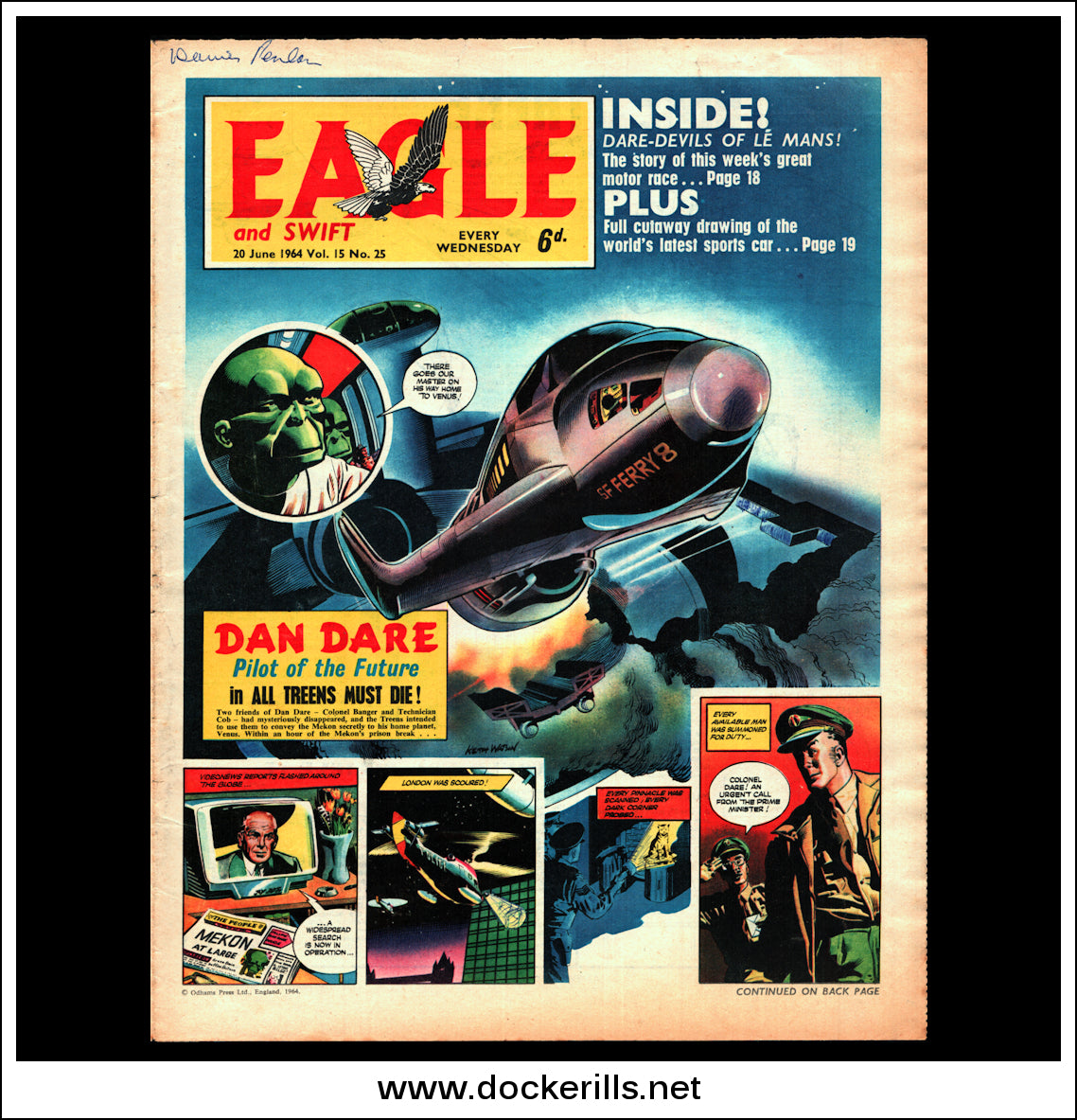 Eagle Comic, Vol. 15, No. 25, June 20th, 1964. Dan Dare. – Dockerills