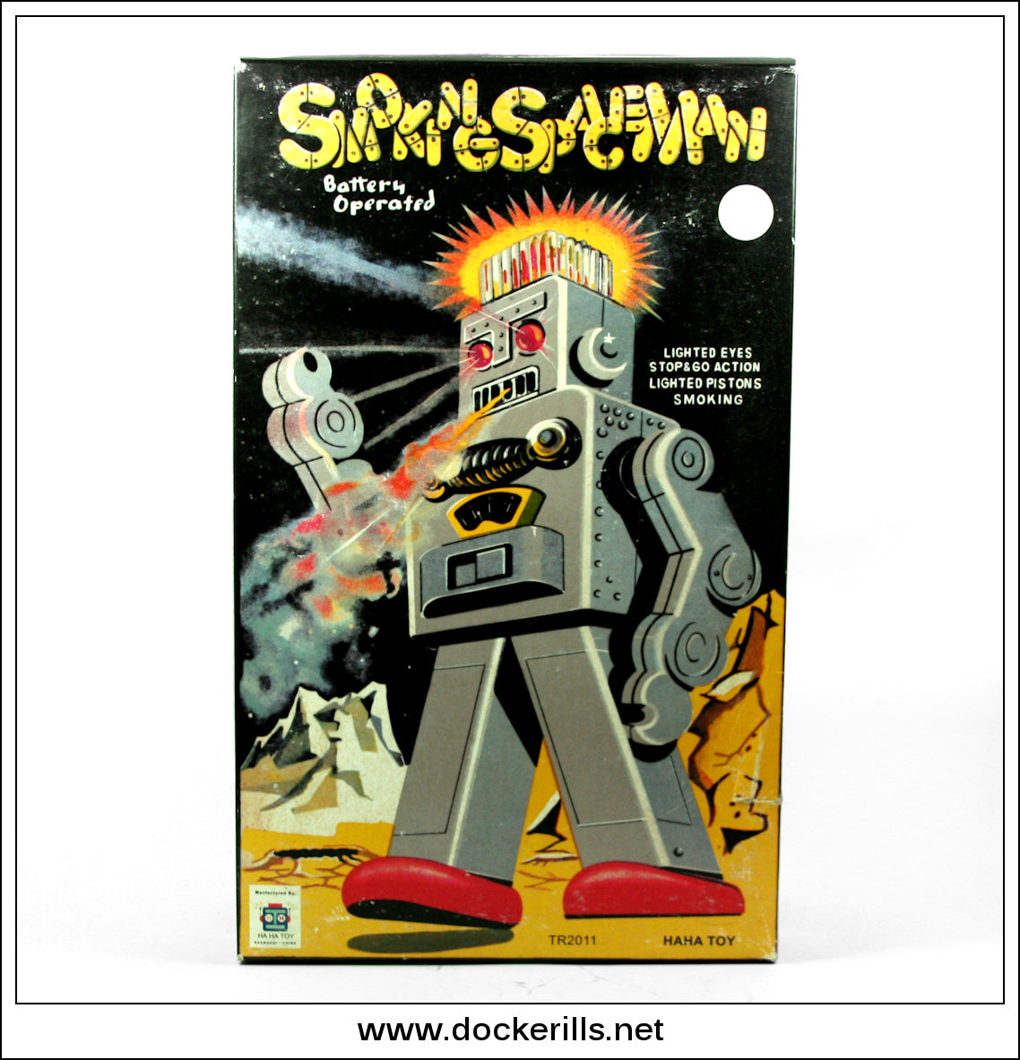 Smoking Spaceman Robot. Recent Tin Plate Novelty Toy, Ha Ha Toys, Chin ...