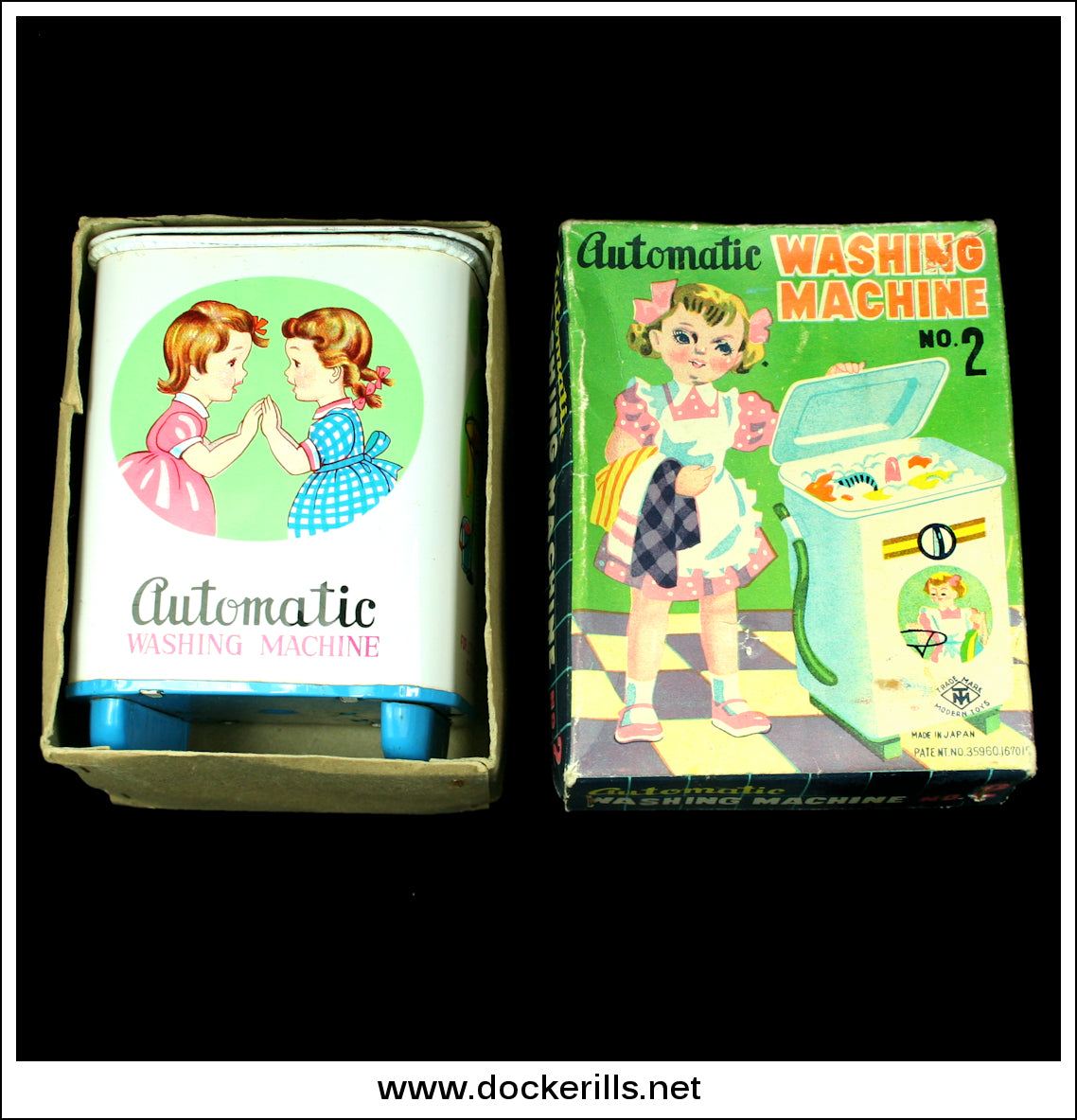 Automatic Washing Machine No. 2, Vintage Tin Plate Clockwork / Wind-Up ...