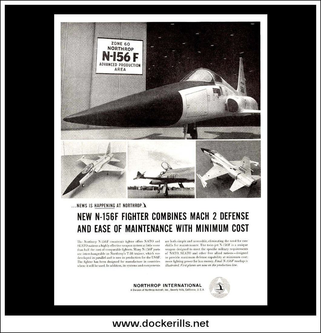 Northrop N-156F Fighter. Original Vintage Advert From 1960. – Dockerills