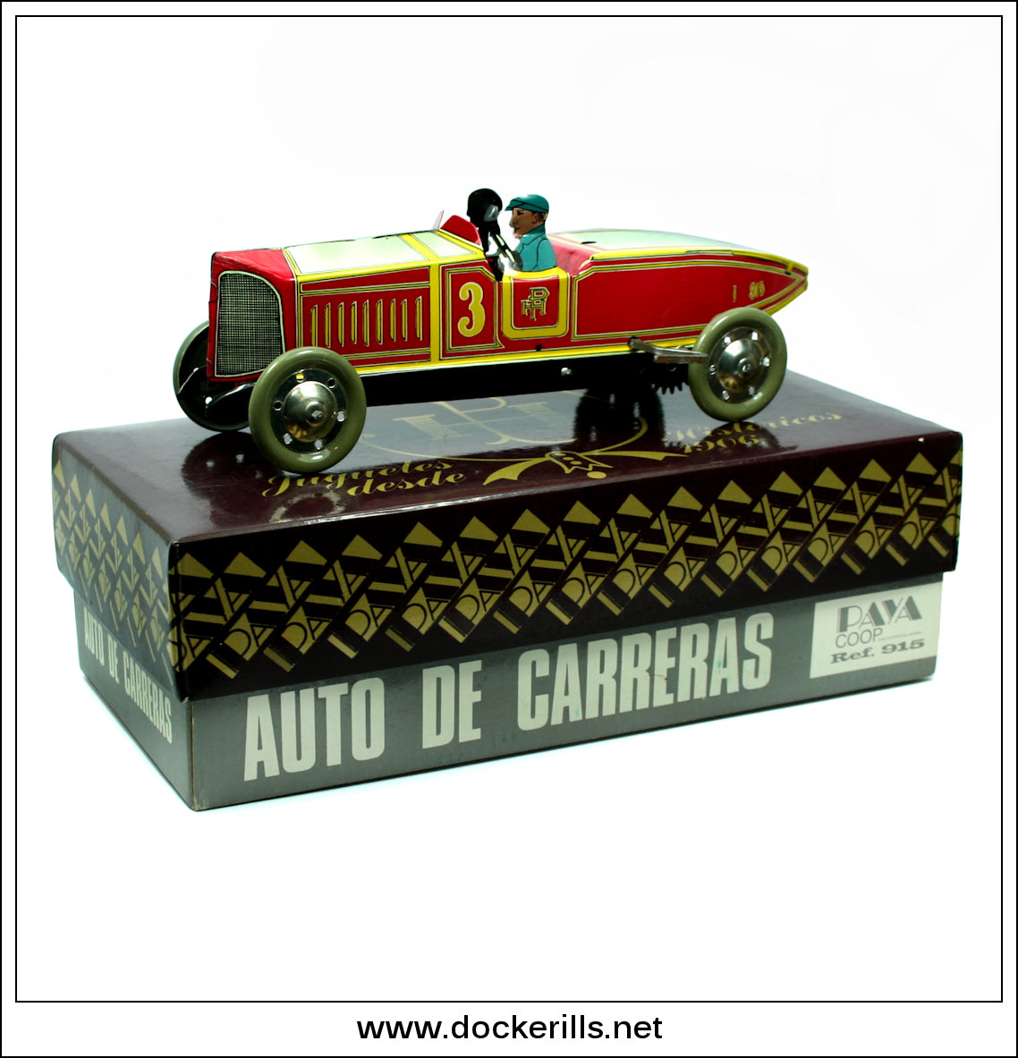Auto De Carreras, Paya, Spain. Vintage Tin Plate Clockwork Racing Car ...