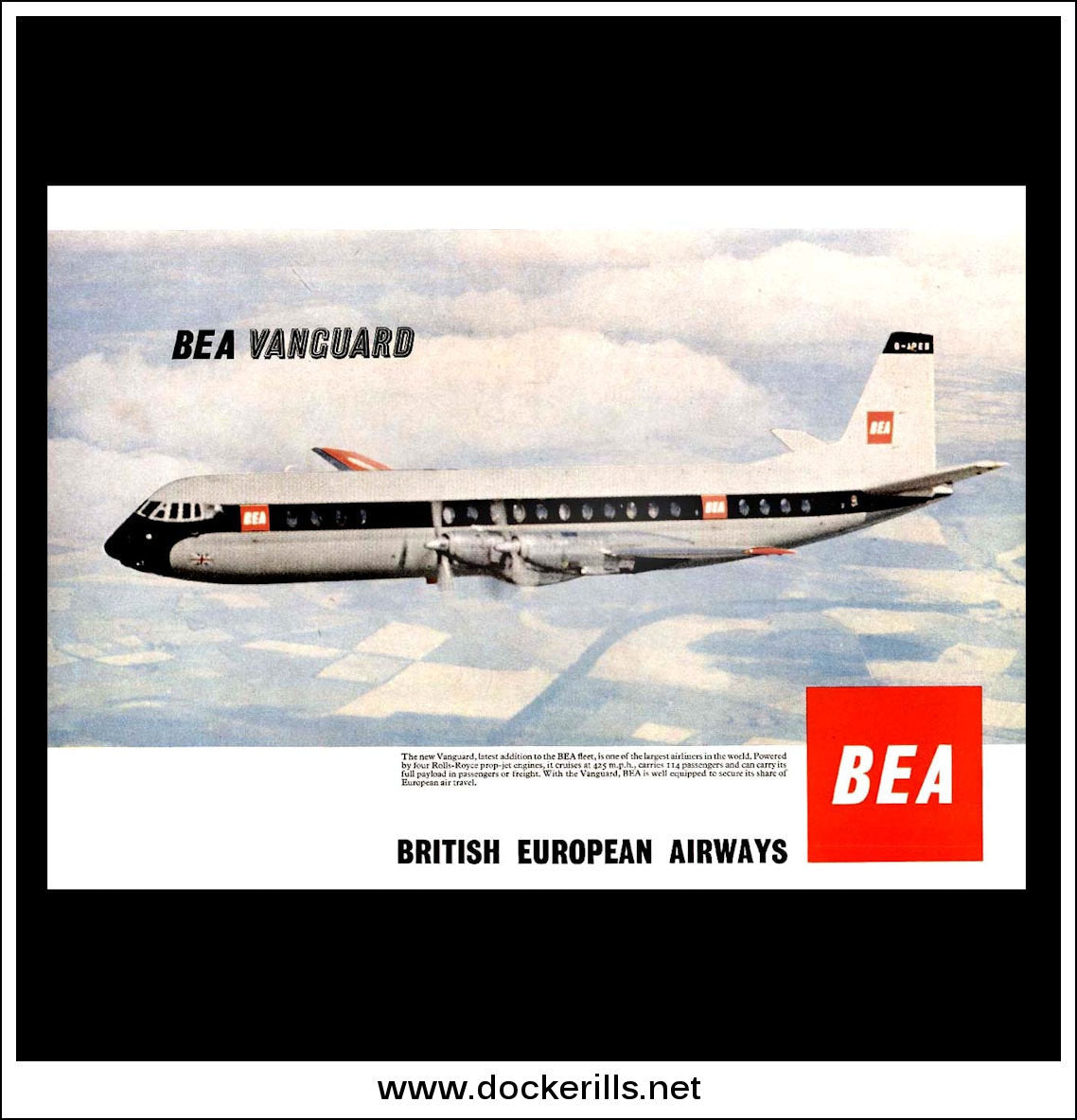BEA Vanguard. Original Vintage Advert From 1961. – Dockerills