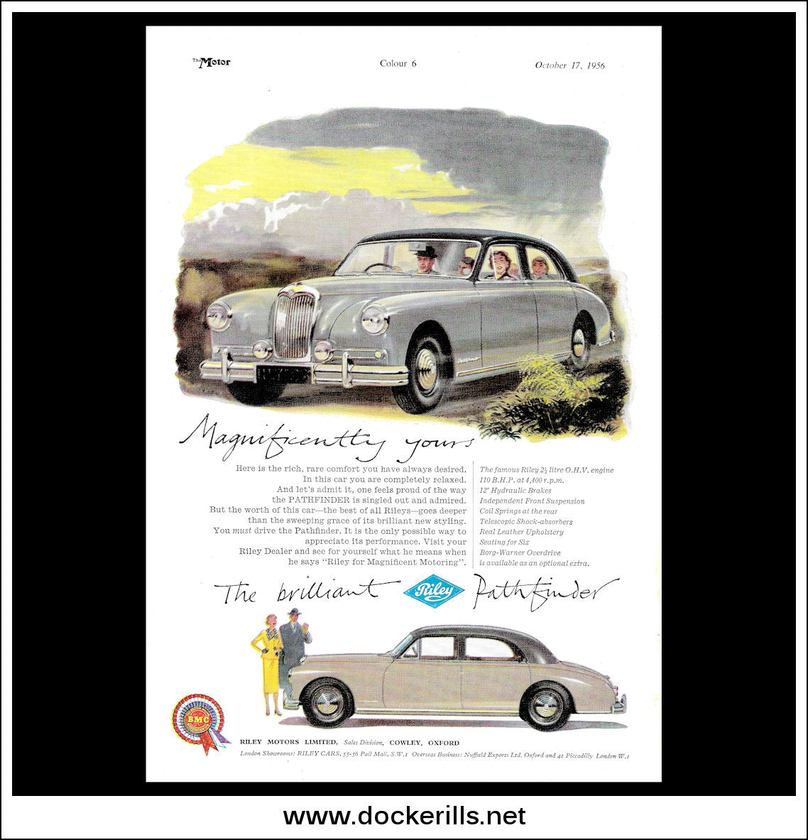 Riley Pathfinder. Original Vintage Advert From October 17th, 1956 ...