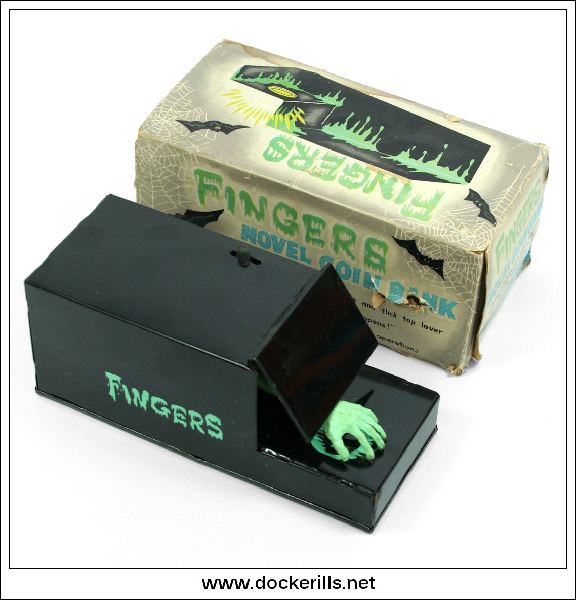 Fingers Novelty Coin Bank. Vintage Tin Plate Clockwork Novelty Toy, Ya ...